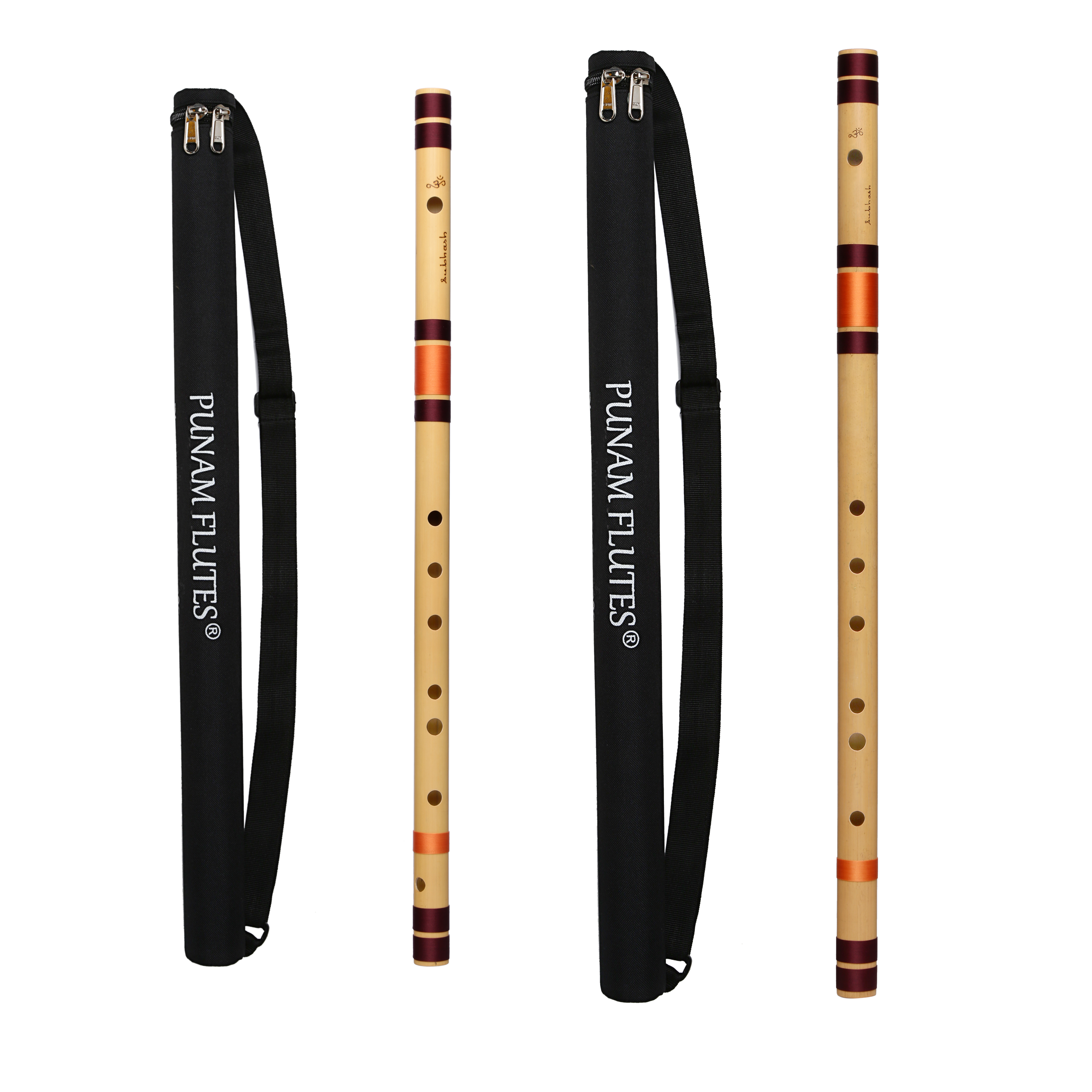 Combo 2 Flutes Set E Natural Base and G Natural Base Right Hand Bansuri ...