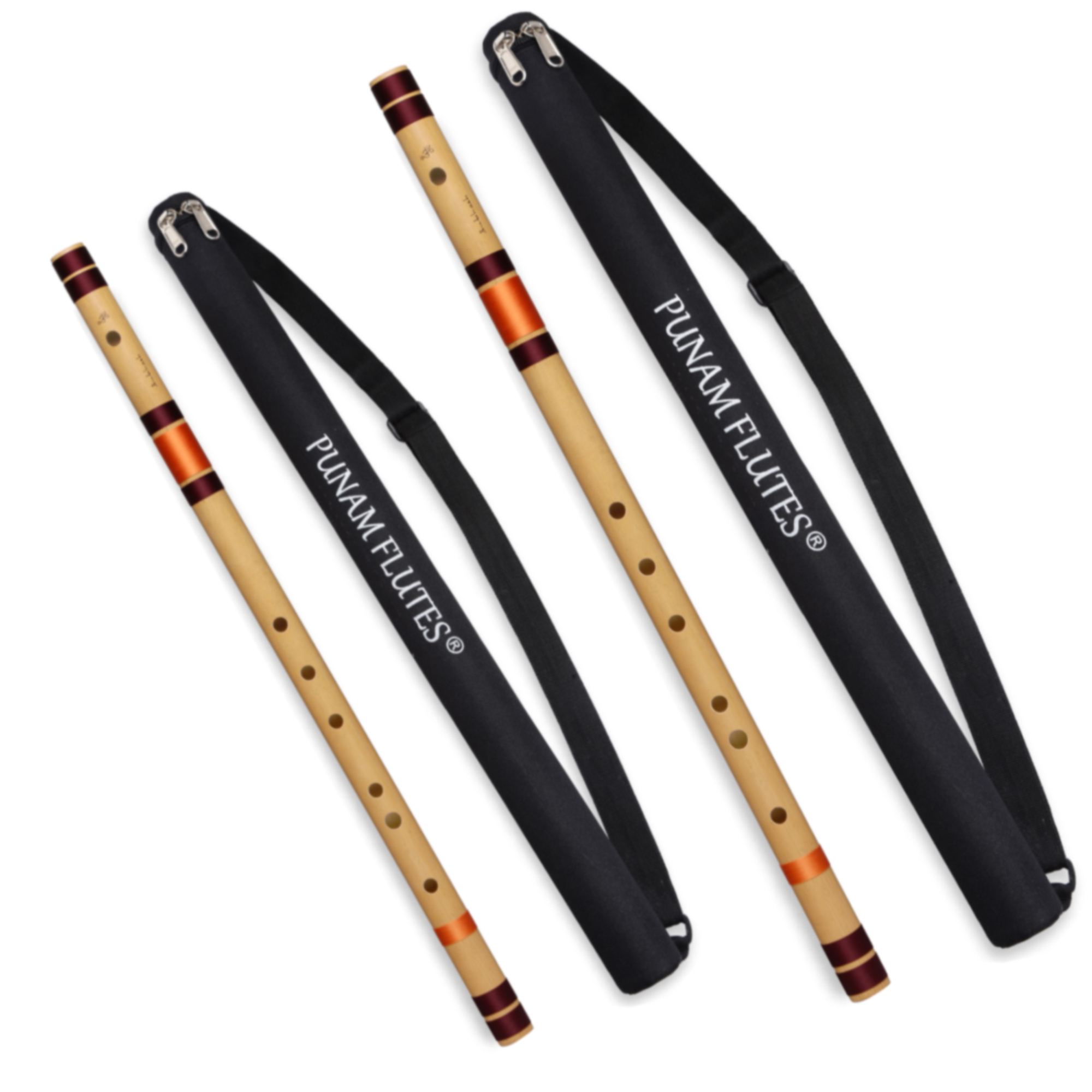 Combo 2 flutes Set D Natural Base and E Natural Base Left Hand Bansuri ...